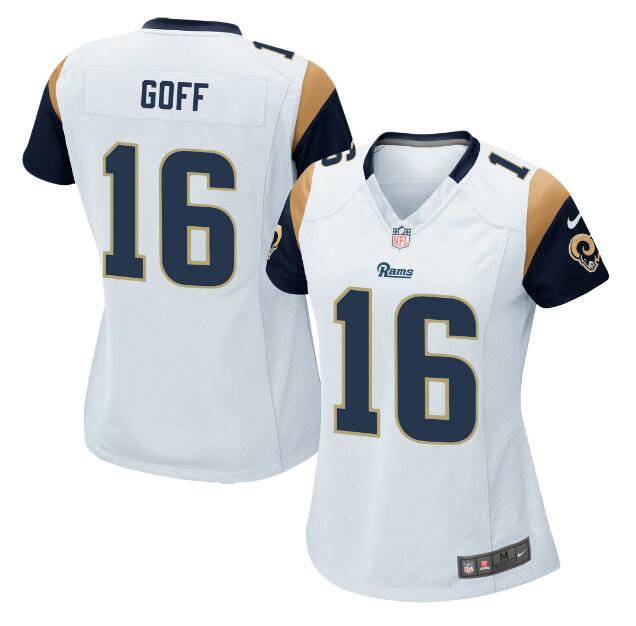 Jared Goff #16 Los Angeles Rams Game Player Jersey Women's White