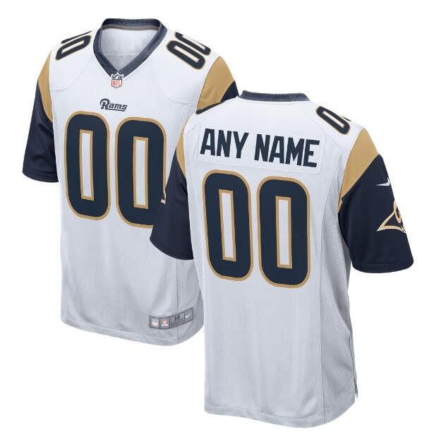Custom Los Angeles Rams Game Player Jersey Men's White
