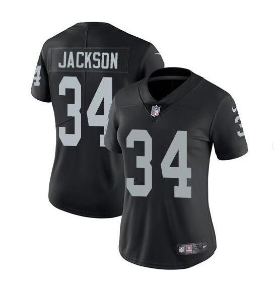 Bo Jackson #34 Oakland Raiders Limited Player Jersey Women's Black Size XXL