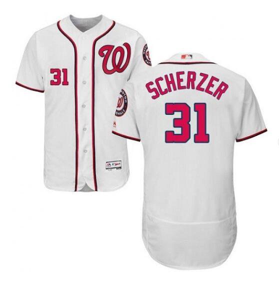 Max Scherzer #31 Washington Nationals Flex Base Player Men's Jersey ...