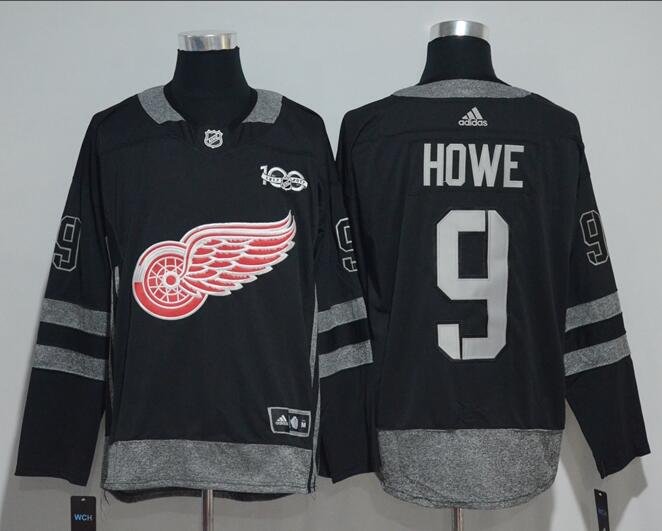 Gordie Howe #9 Detroit Red Wings 100th Anniversary Player Men's Jersey ...