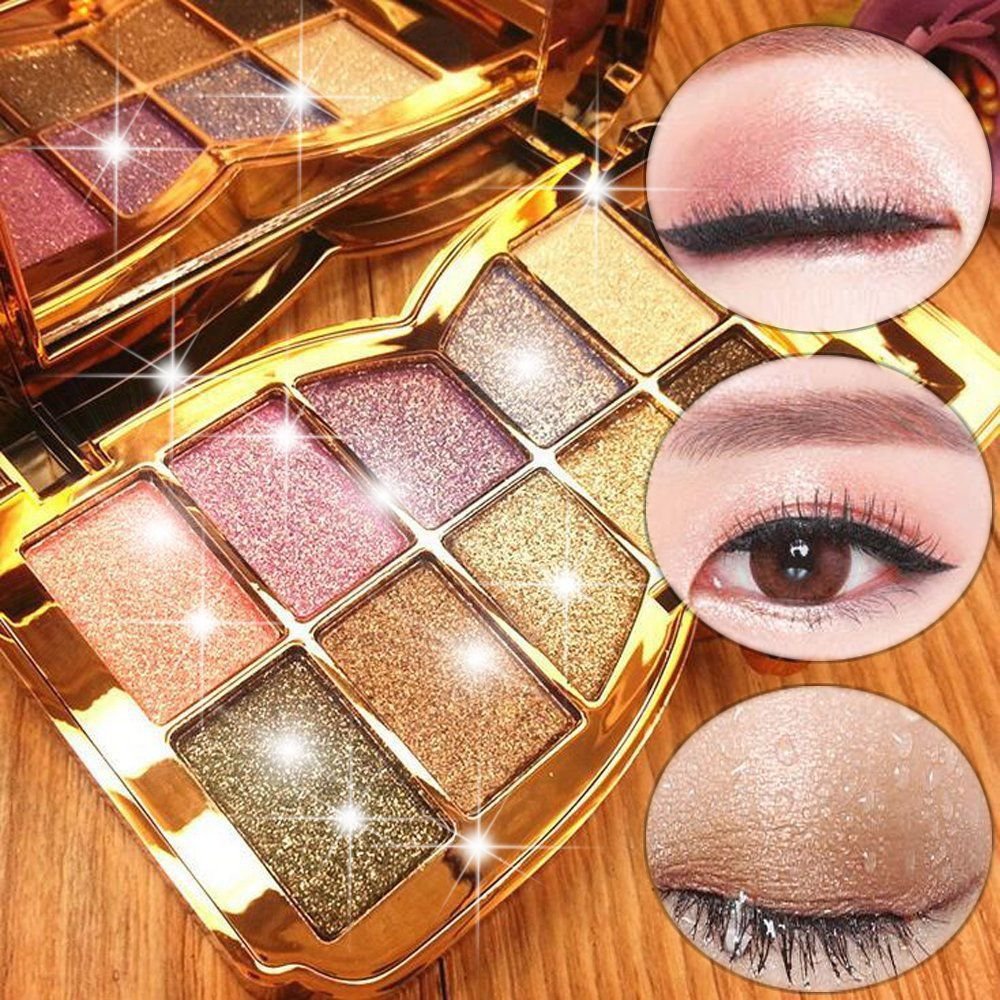 10 Colors Professional Diamond Eyeshadow Palette & Cosmetic Brush ...