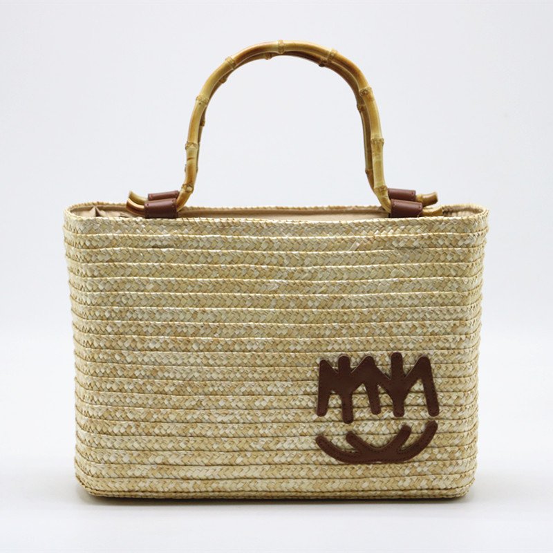 Wheat straw woven bag hand woven bag