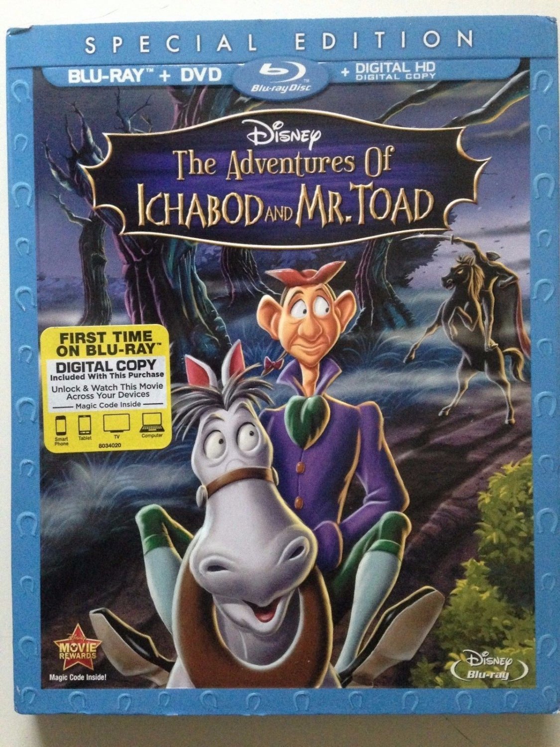 The Adventures of Ichabod and Mr. Toad (Blu-ray/DVD, 2014, 2-Disc Set)