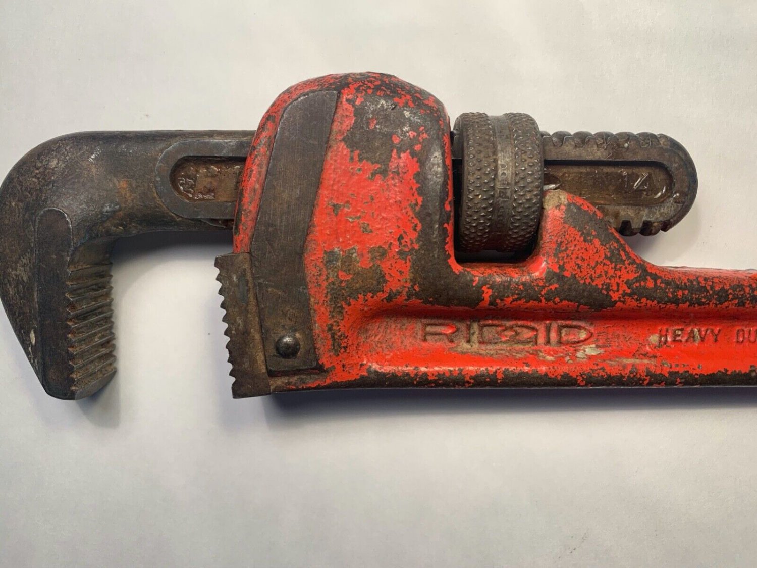 RIDGID 14" Heavy Duty Pipe Wrench Ridge Tool Co Elyria Ohio USA Vintage ...