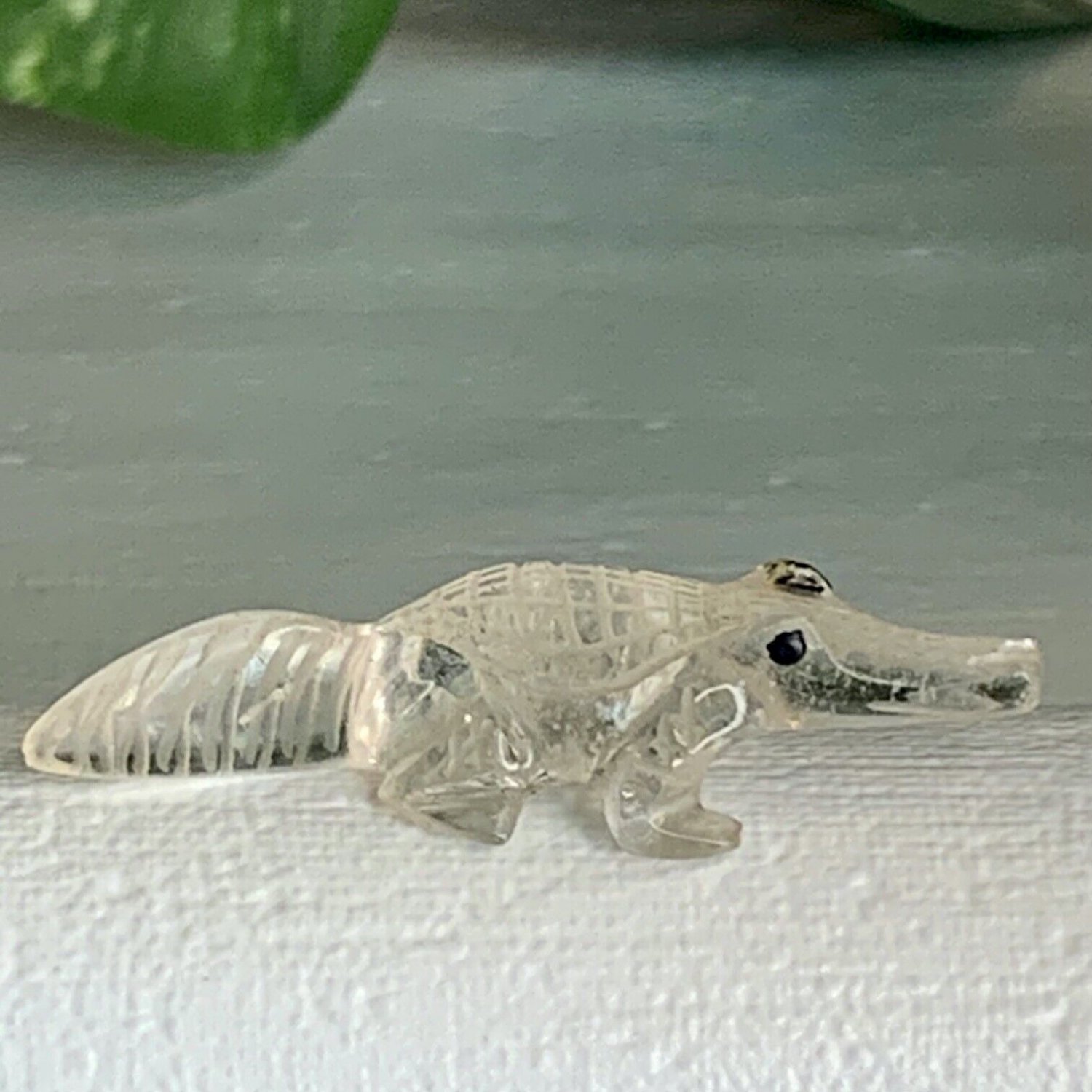 Crystal Carved Alligator Crocodile Miniature Figurine Detailed Carving ...