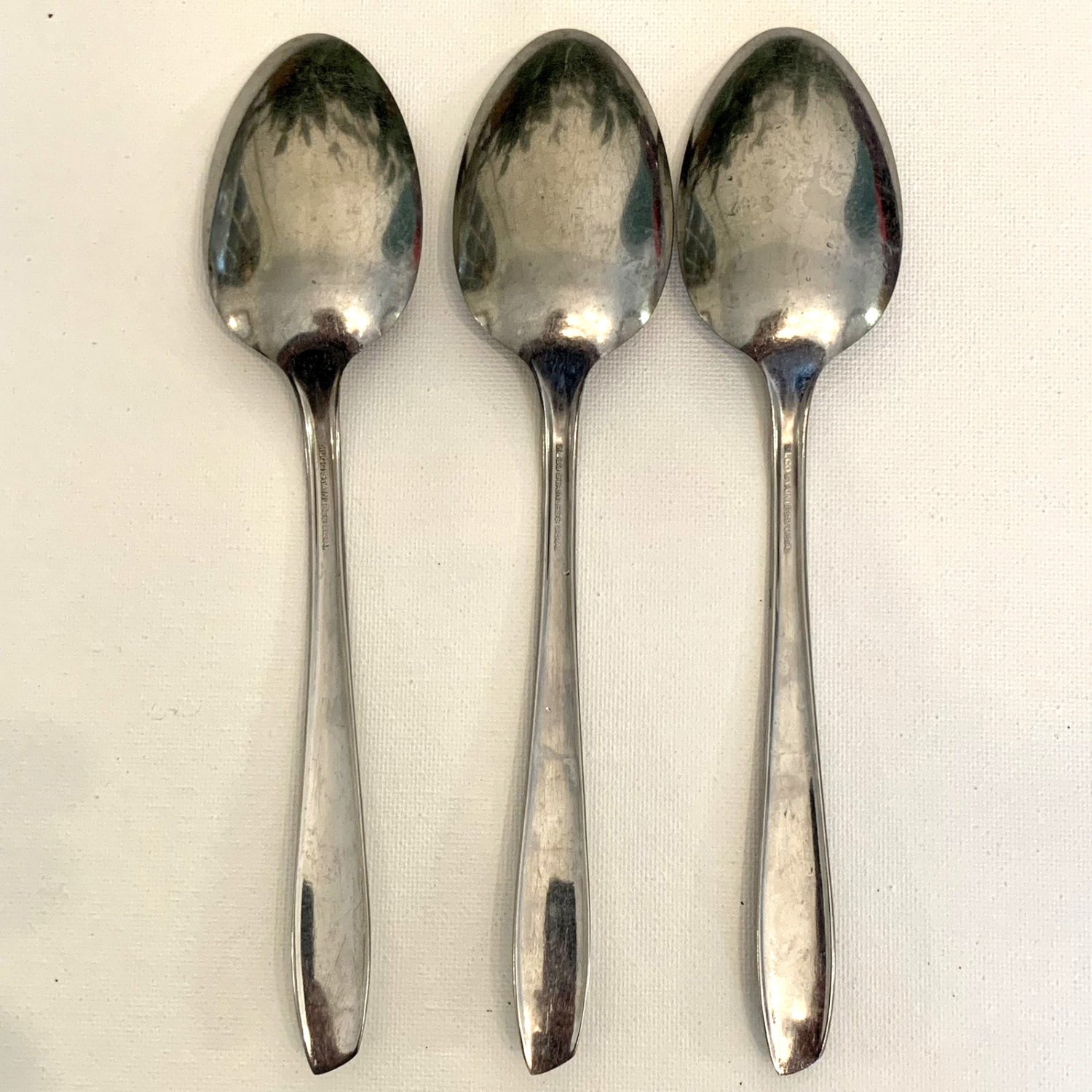 3 Silco Stainless MARDI GRAS 8.5" Dinner Spoons Large Spoon Vintage USA ...