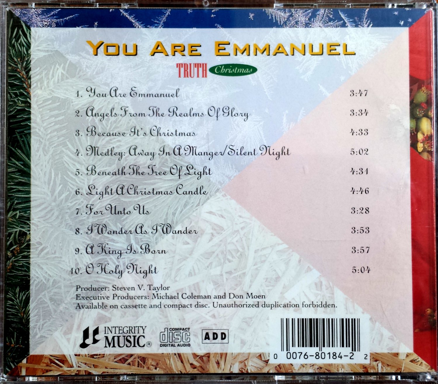 TRUTH CD - YOU ARE EMMANUEL - 1994 Christmas - CCM - Christian
