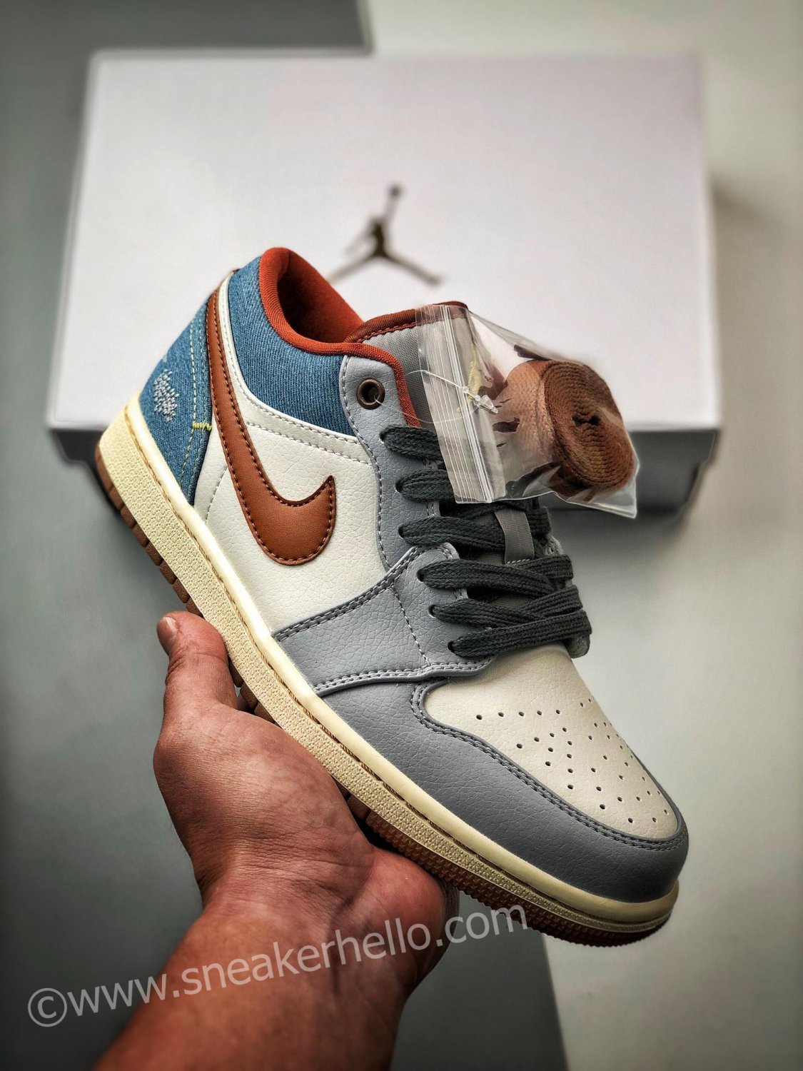 2024 & 2025 air jordan 1 low phantom denim fz5045-091