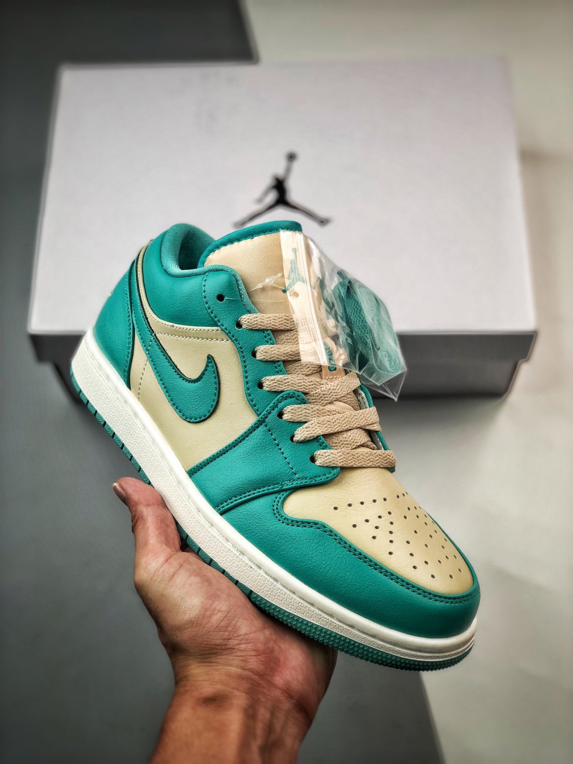 2024 & 2025 air jordan 1 low sanddriftsail-washed teal dc0774-131
