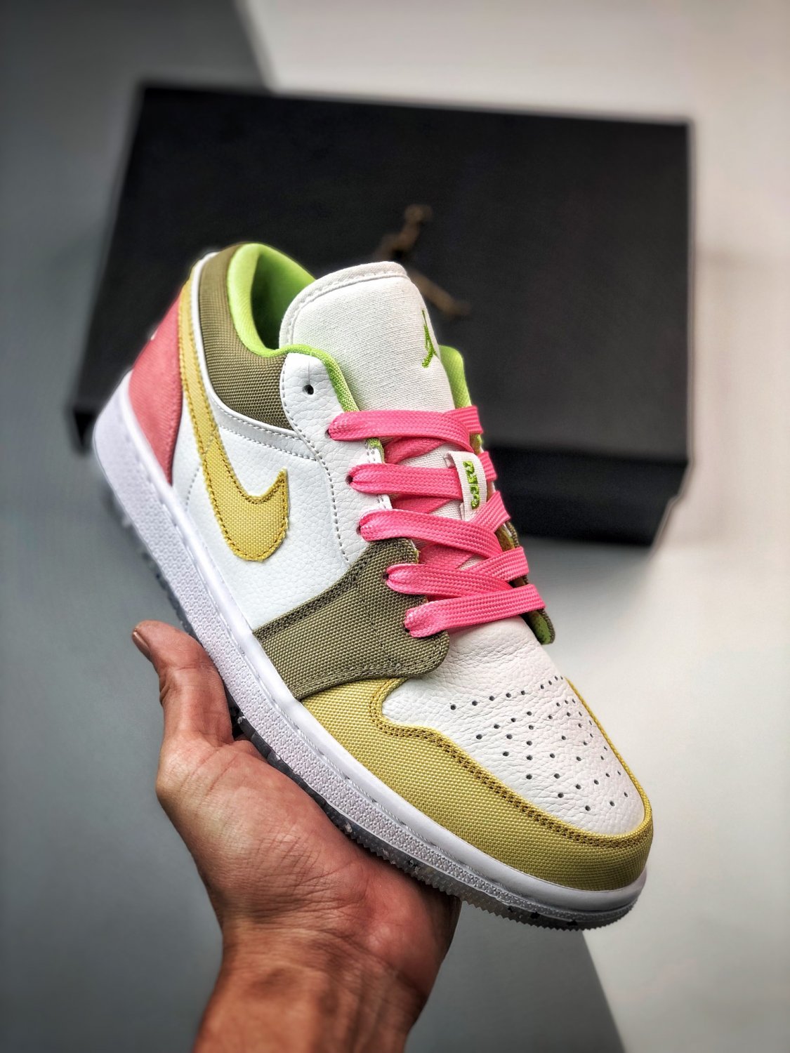 2024 & 2025 air jordan 1 low whitevivid green dj0341-100
