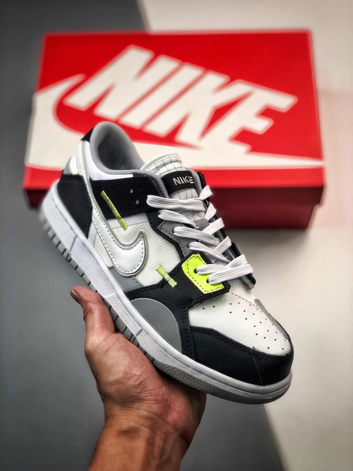 2024 & 2025 dunk low scrap blackwhite-wolf grey-lemon twist dc9723-001