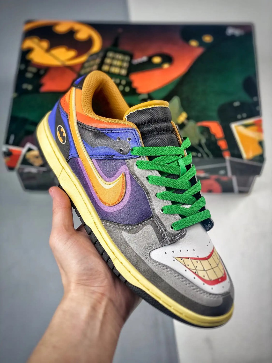 2024 & 2025 batman x joker dunk low custom blackgrey-multi