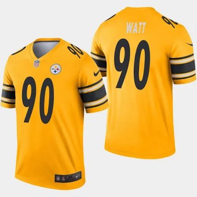 Men's Pittsburgh Steelers 90 T.J Watt inverted legend Jersey gold