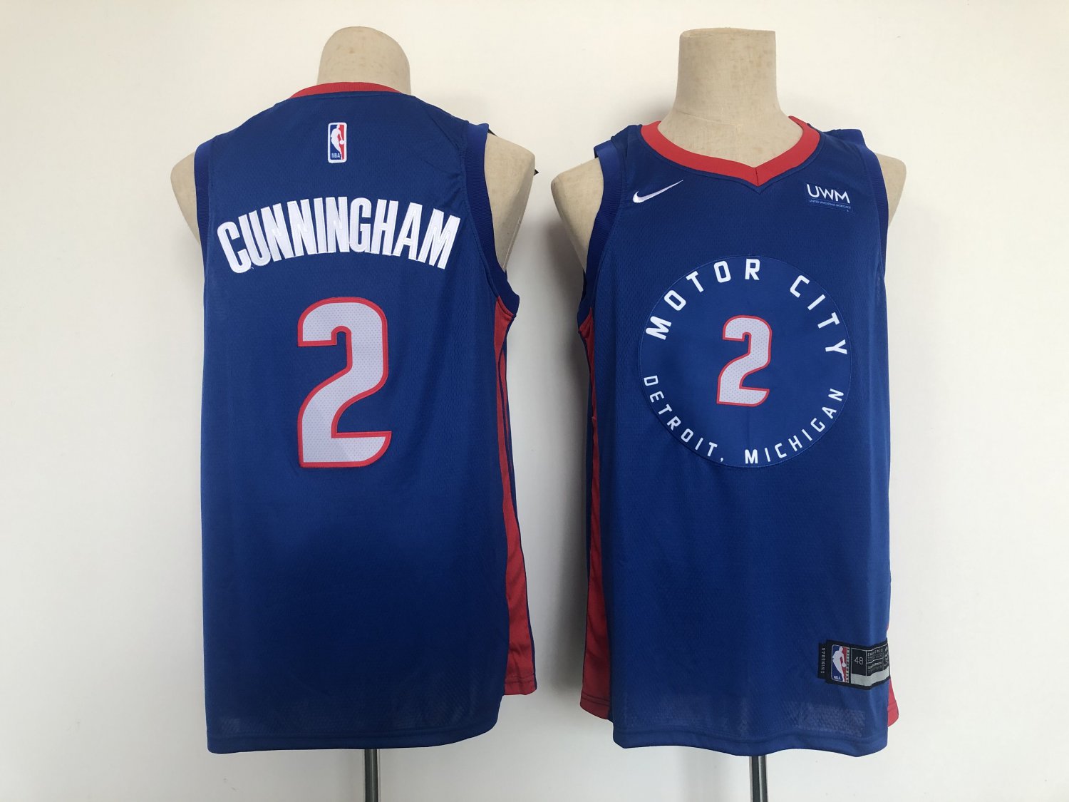 Men's Pistons #2 Cade Cunningham City Jersey Blue