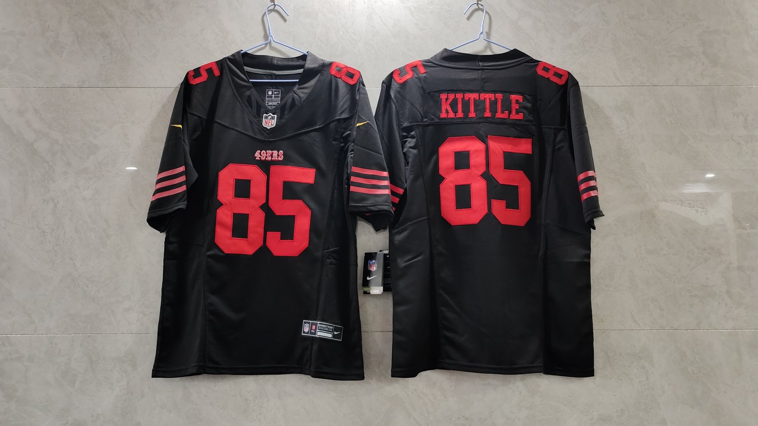 Men's 49ers #85 George Kittle Black 2023 F.U.S.E Vapor Untouchable ...