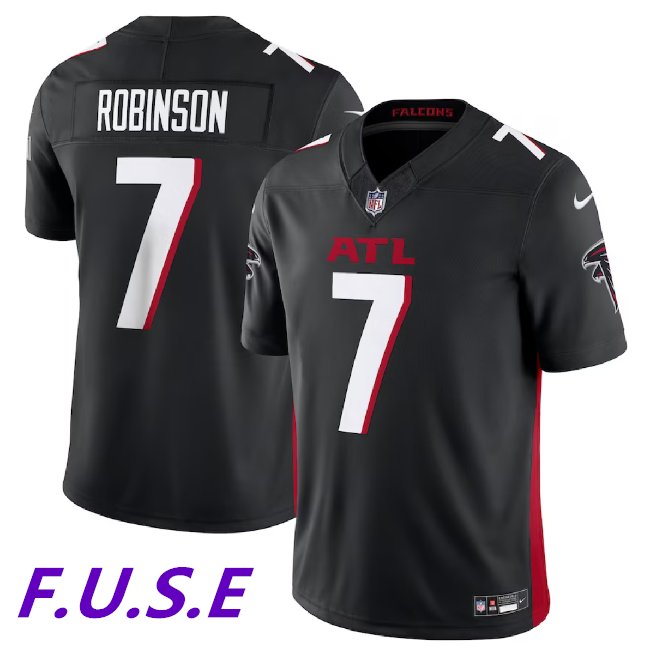 Men's Falcons #7 Bijan Robinson Black 2023 F.U.S.E. Limited Football ...