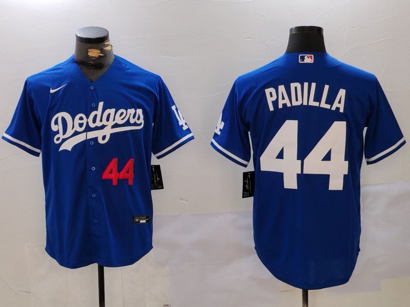 Men's Los Angeles Dodgers #44 Vicente Padilla Number Blue Cool Base ...