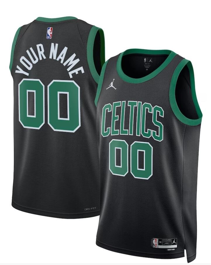 Mens Youth Boston Celtics Custom 2025 Black Statement Edition Game Jersey