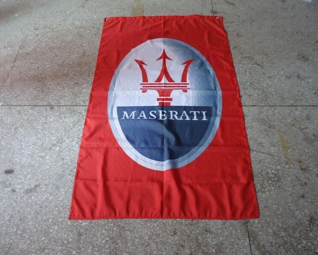 maserati racing flag, 90X150CM size polyester banner