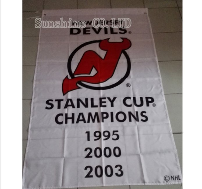 New Jersey Devils 3 Time Stanley Cup Champions flag 3x5 FT 150X90CM