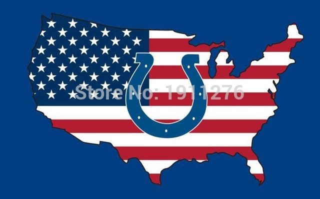 3x5FT Indianapolis Colts Flag with American banner flag 100D