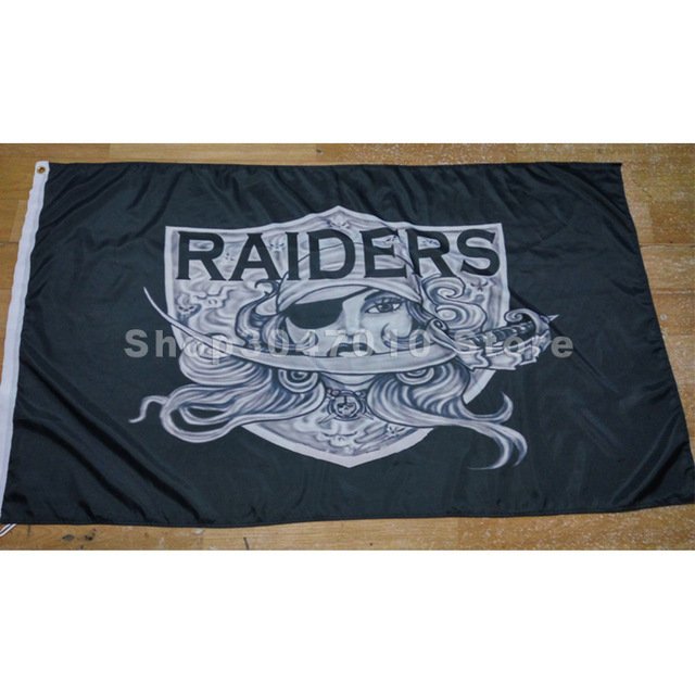 3x5 FT RAIDERS ARTWORK FLAG 100% POLYESTER Oakland Raiders flag