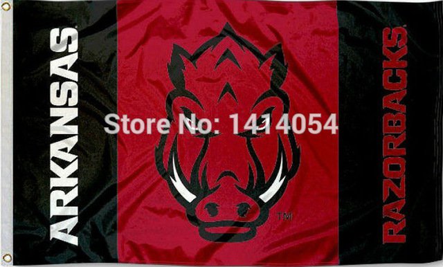 Arkansas Razorbacks Hogs Logo Flag 3X5FT 100D Polyester grommets custom009