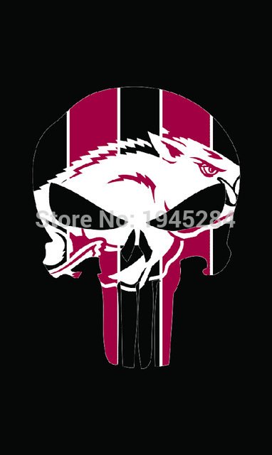 Arkansas Razorbacks Skull Vertical Flag Banner 3x5FT 90x150CM New Polyester