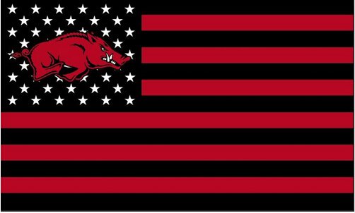 Arkansas Razorbacks logo flag with us stripes metal Grommets custom ...