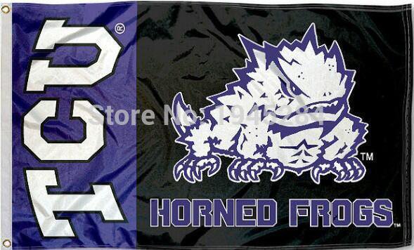 TCU Horned Frogs Flag 3x5ft 150x90cm Polyester Flag Banner, free shipping
