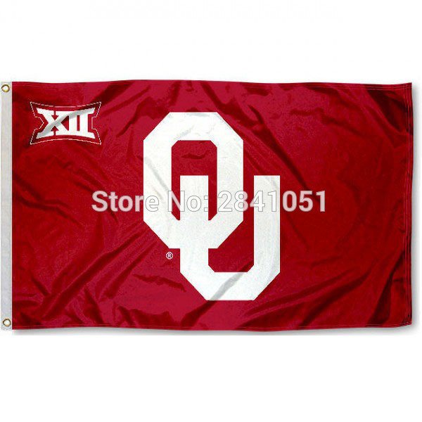 Oklahoma Sooner Schooner Team American Outdoor Indoor Football Flag 3X5 FT