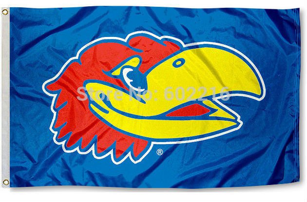College University of Kansas Jayhawks Flag KU Big Jay Large Flag 3FTX 5FT