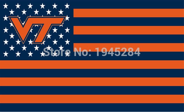 Virginia Tech Hokies with Modified US Flag Banner New 3x5FT Polyester 9432