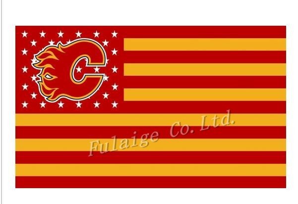 Calgary Flames Flag With Stars Stripes Flag 3x5 ft custom Banner Sport flag