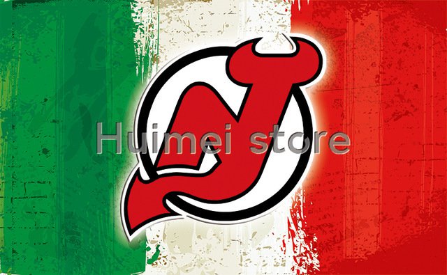 New Jersey Devils Flag 3x5FT banner 100D Polyester brass grommets ...