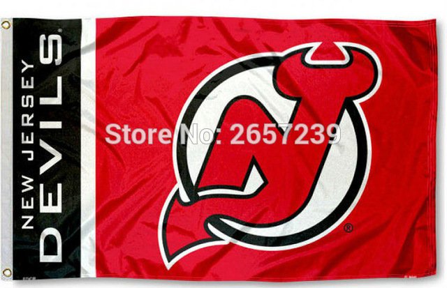 New Jersey Devils logo wordmark Flag 3x5FT Team banner150X90CM 100D ...