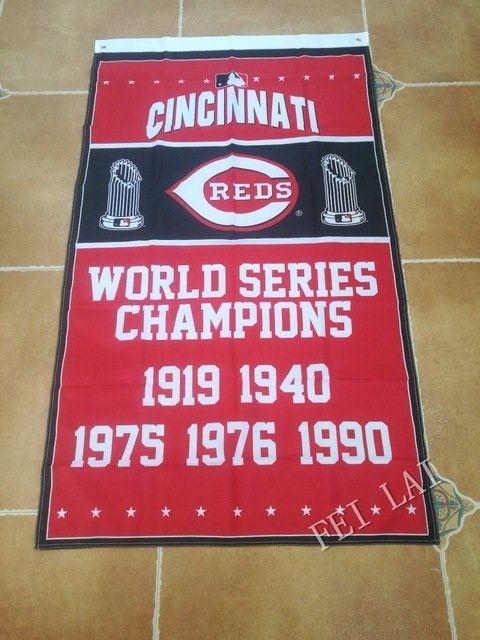 3X5FT Cincinnati Reds champion Flag US flag New Printed digital Metal ...