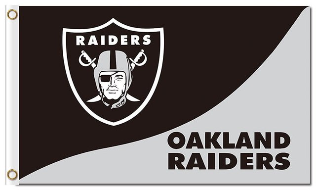 Oakland Raiders flag 3ftx5ft Banner 100D Polyester Flag metal Grommets