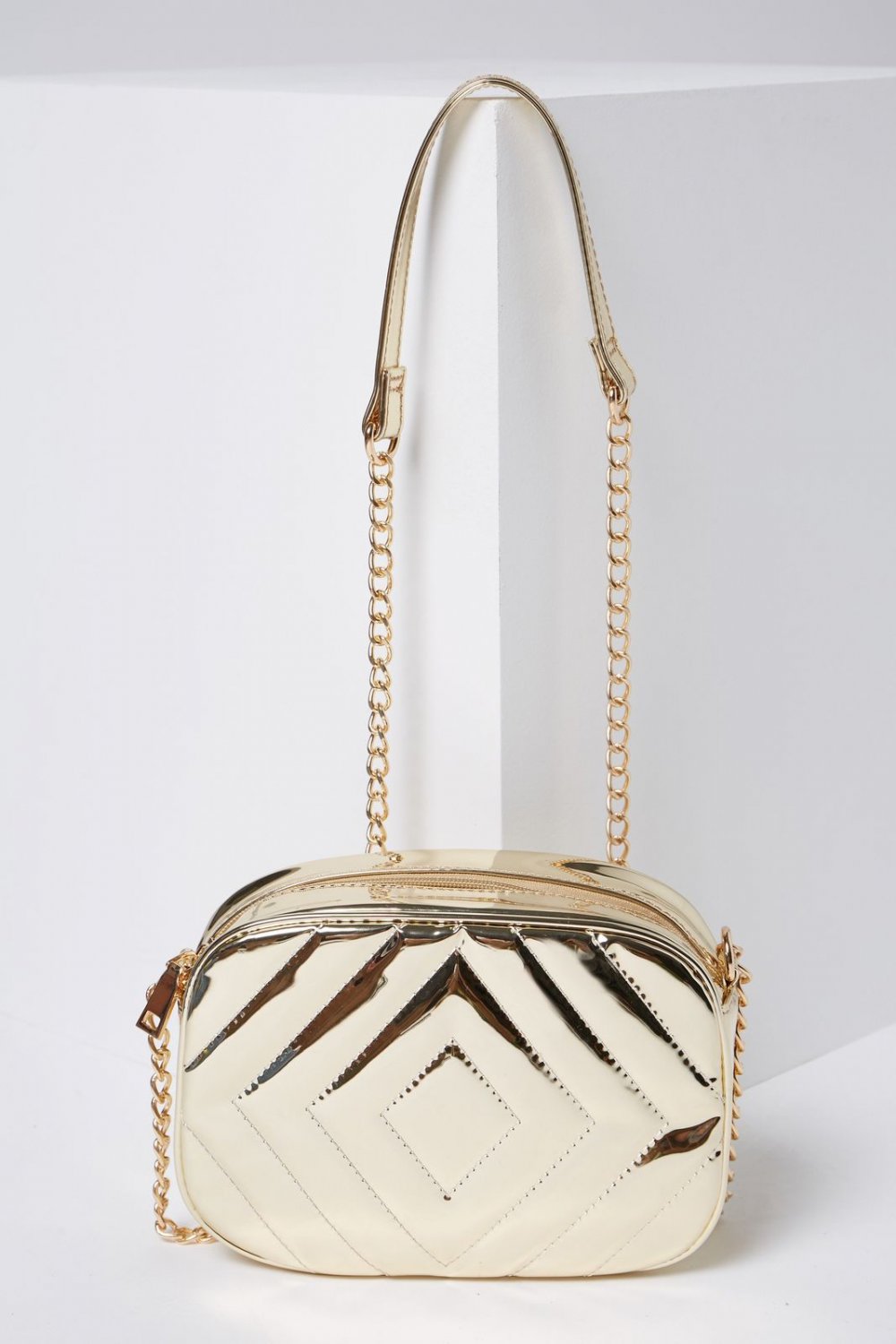 Diamond Shaped Mirror Crossbody Bag