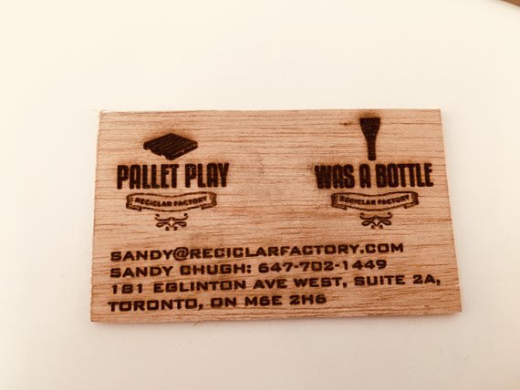 Personalised Recycled Pallet Wood Business Cards