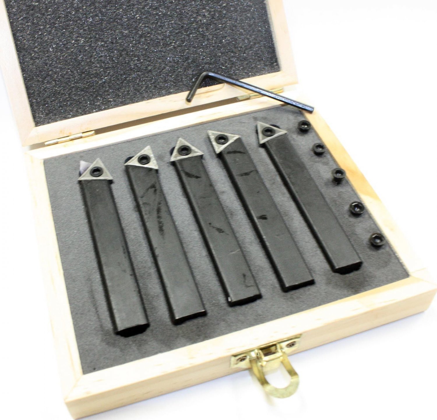5 Piece 1/2" MINI LATHE INDEXABLE CARBIDE INSERT CHIPBREAKER TOOL BIT SET