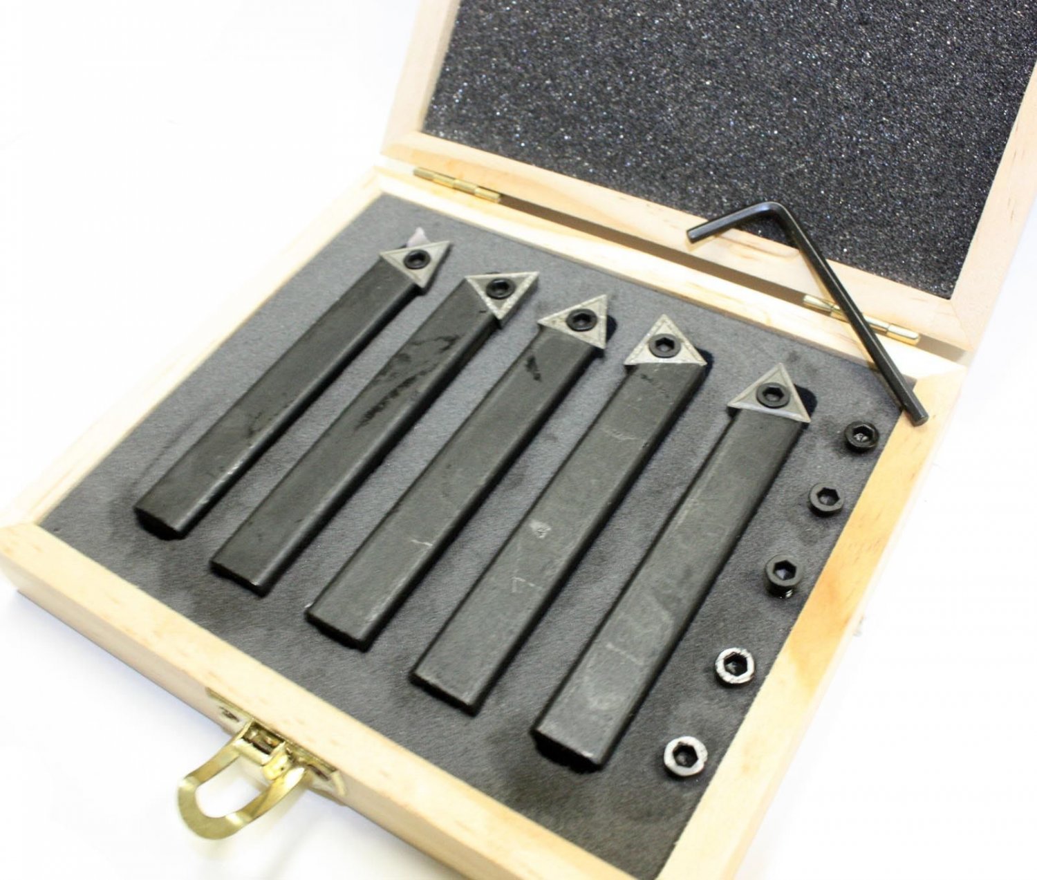 5 Piece 1/2" MINI LATHE INDEXABLE CARBIDE INSERT CHIPBREAKER TOOL BIT SET