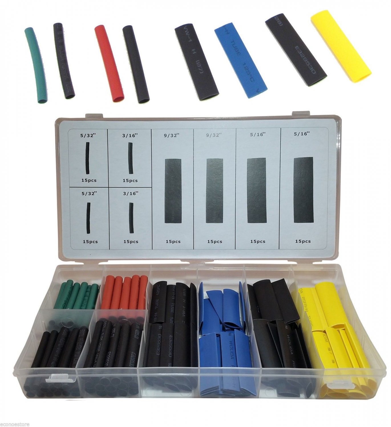 120Pc Heat Shrink Wire Wrap Assortment Electrical Connection Cable Set ...
