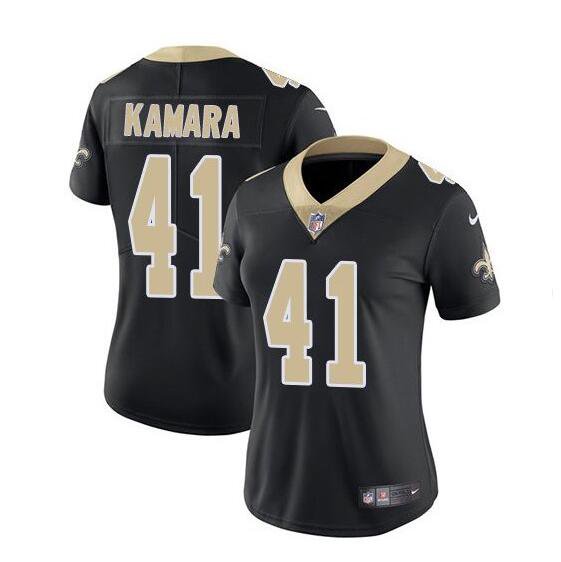 Size XL Women's Alvin Kamara #41 New Orleans Saints Limited Player Jersey Black