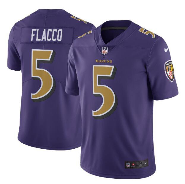 Men's Joe Flacco #5 Baltimore Ravens Color Rush Limited Player Jersey ...