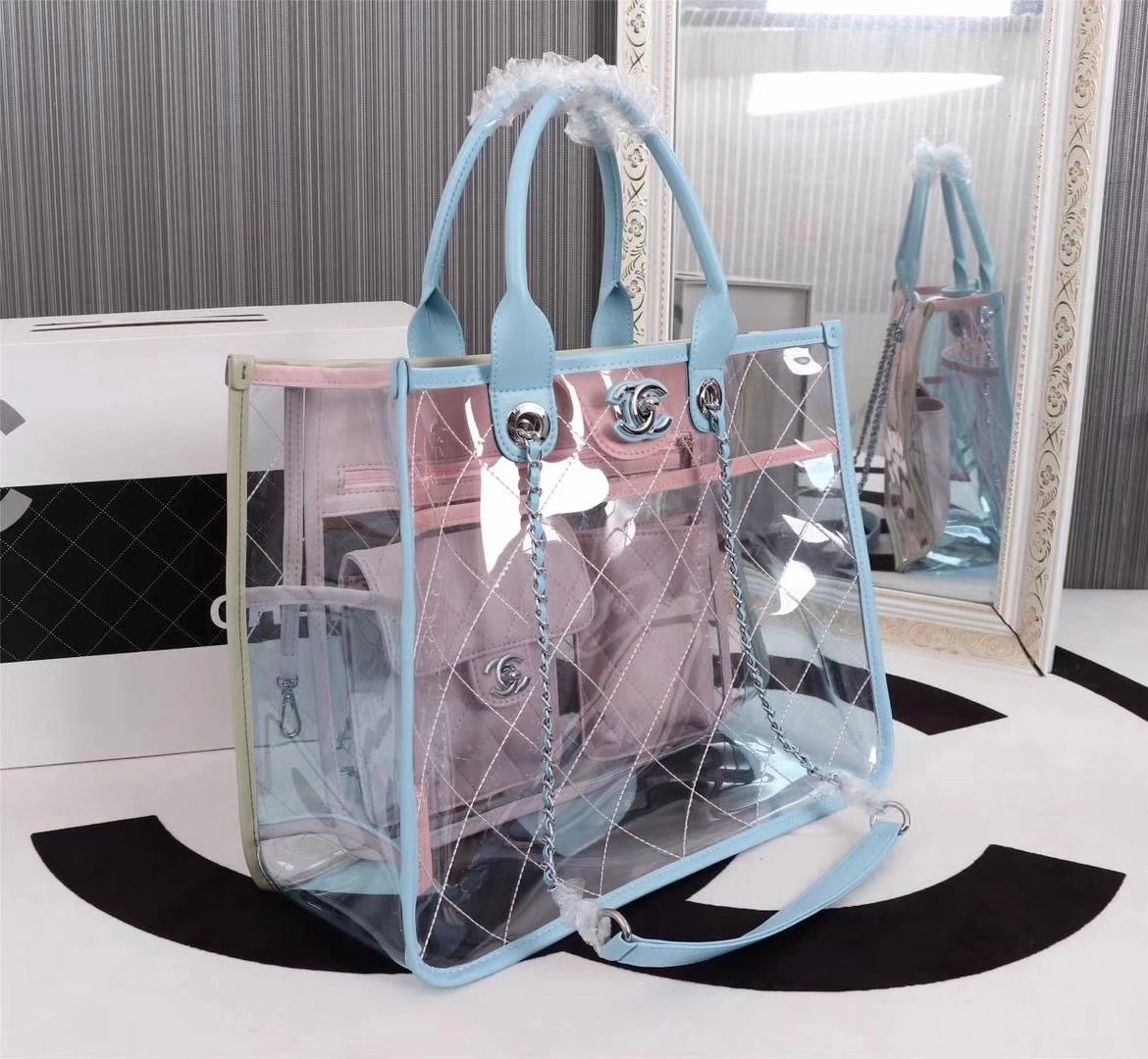 Chanel Strawberry Blueberry Ice Cream Purse Transparent Sheepskin ...