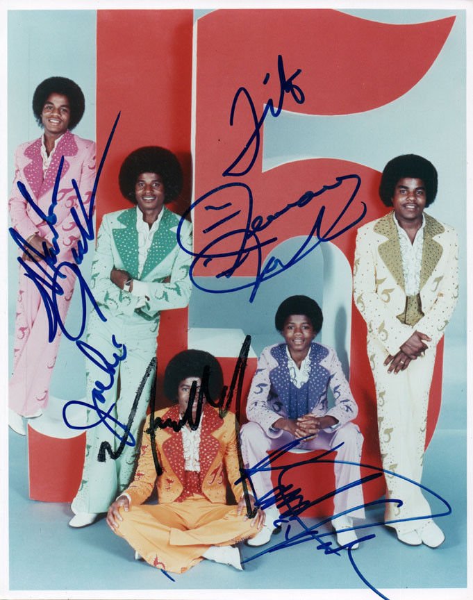 The Jackson 5 Five Michael Plus All Autographed Signed Photo AFTAL UACC RD
