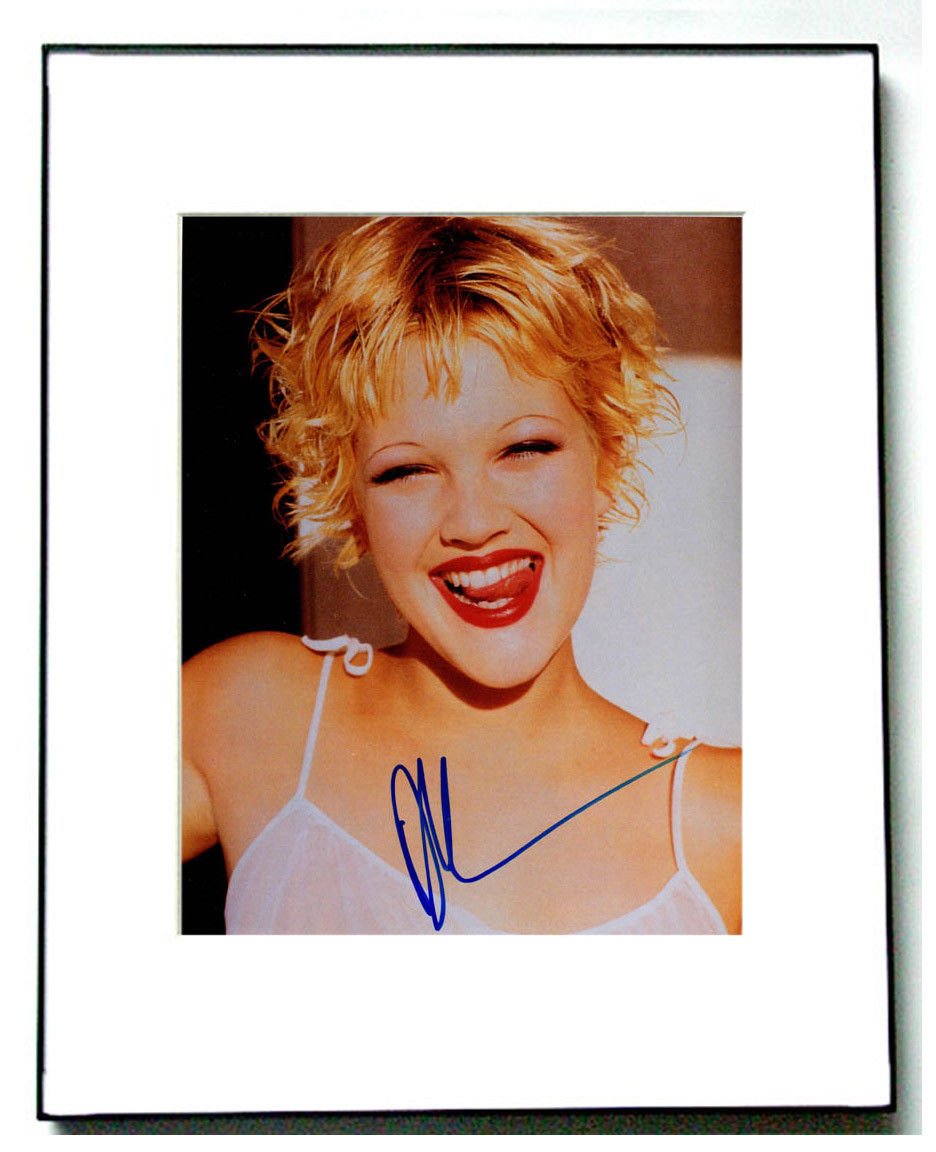 Drew Barrymore Autographed Signed Framed Cherry Lips Photo UACC RD AFTAL
