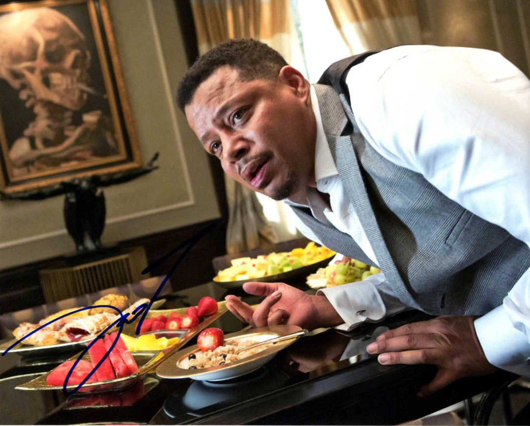 Terrence Howard Autographed 8x10 Dining Death Photo UACC RD AFTAL COA